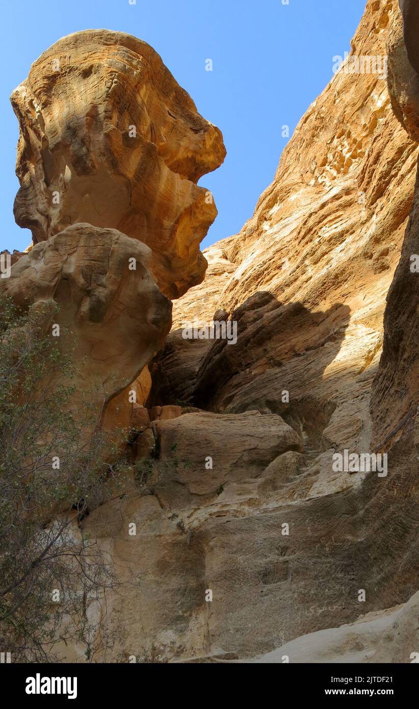 ancient rock formation near the Middle Eastern desert with no people ...