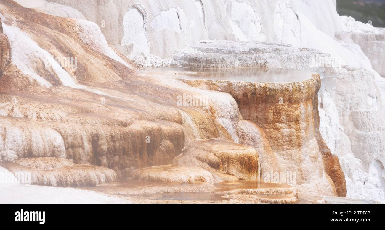 Hot Spring Landscape with colorful ground formation. Mammoth Hot ...