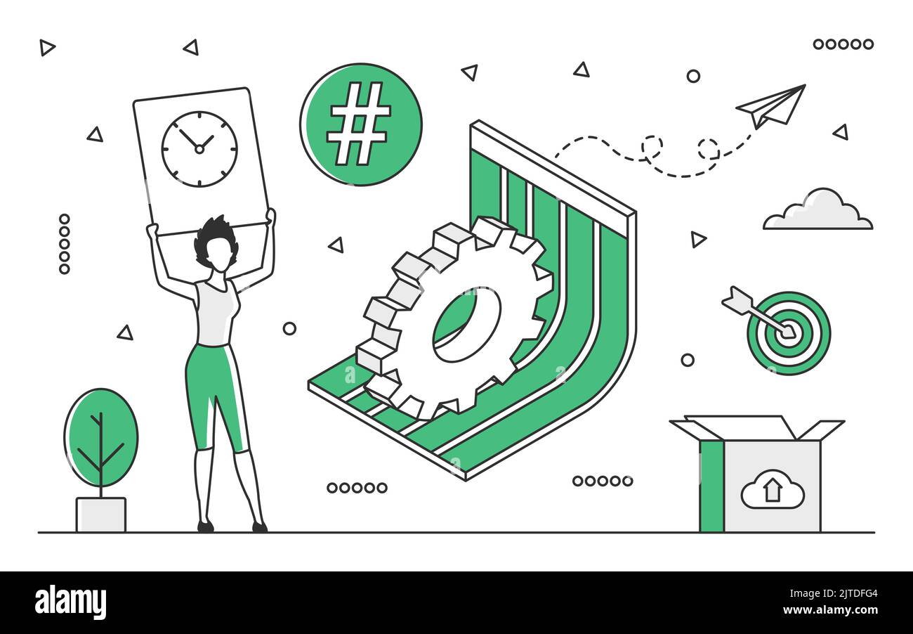 Process digitalization. Smart business organization, modern technology ...