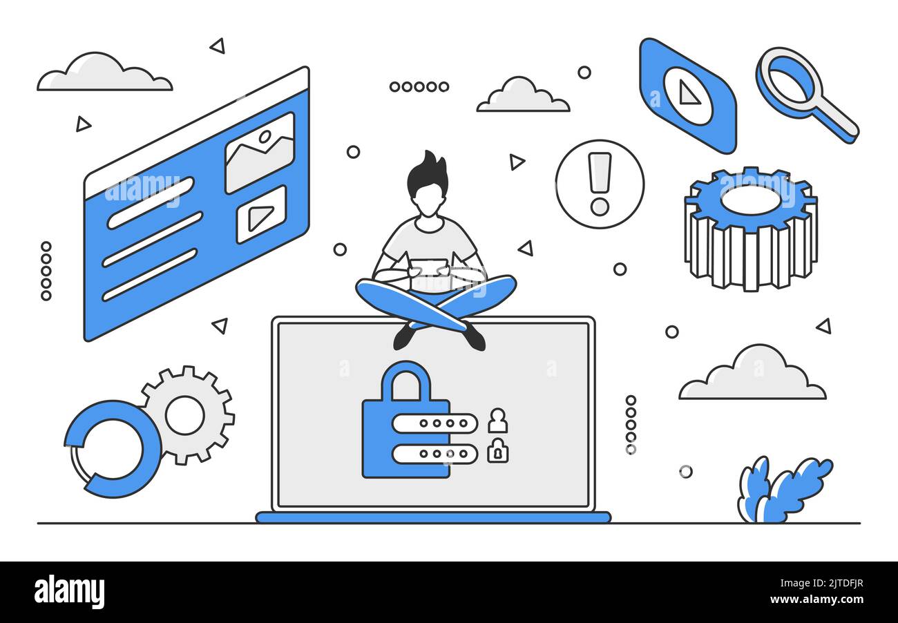 Personal Information Protection Data Cyber Security System Password Account Access Vector