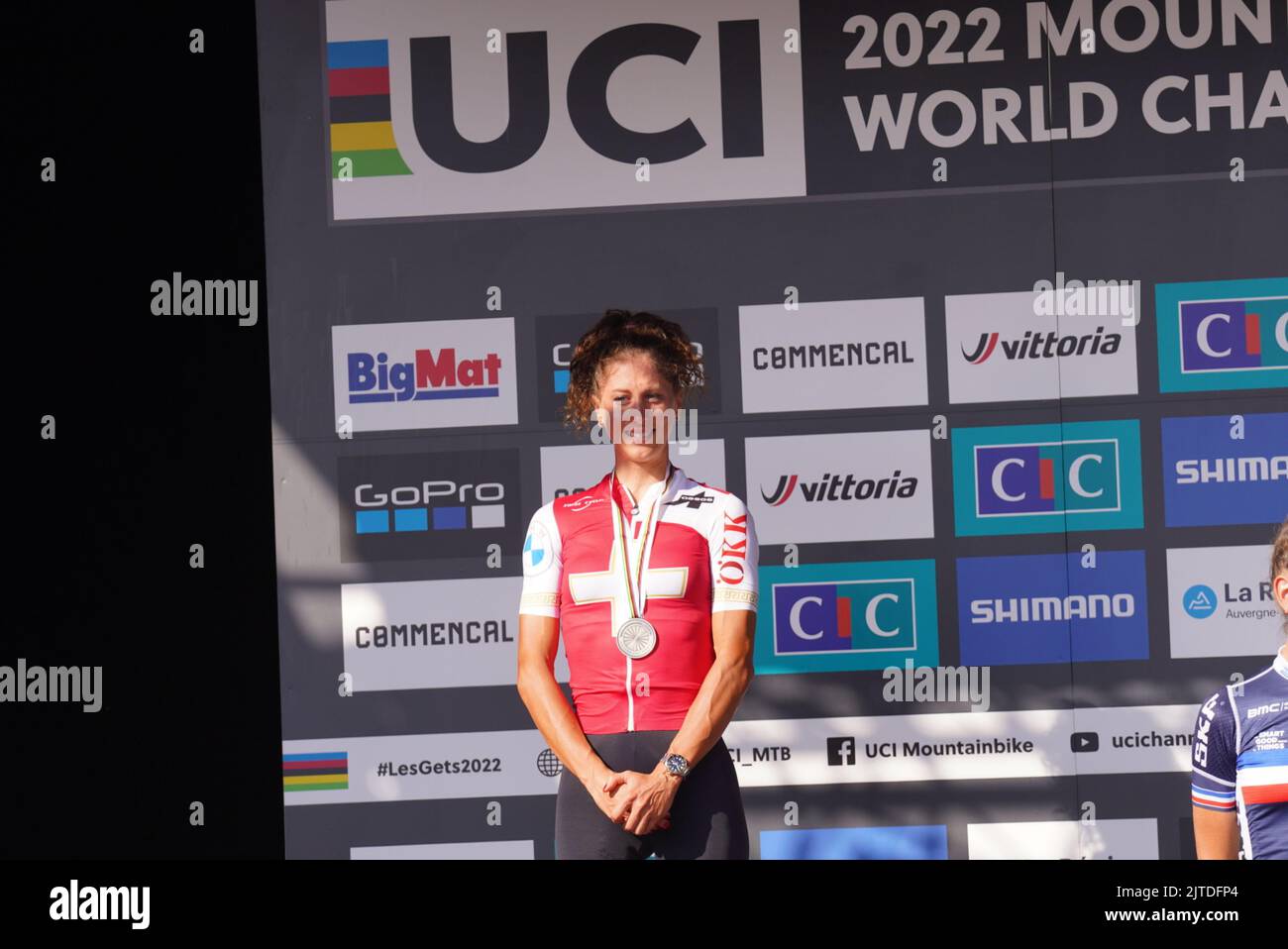 France, 28/08/2022, NEFF Jolanda during Podium UCI Mountain Bike World ...