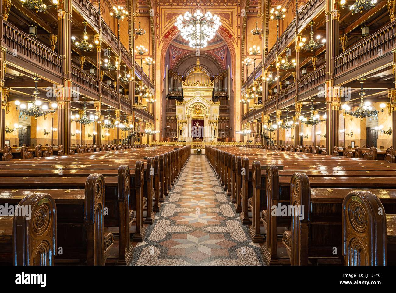 Budapest, Hungary. Inside of the Dohany street Synagogue. This is an ...