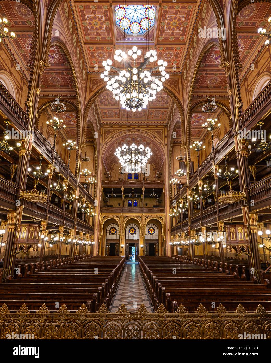 Budapest, Hungary. Inside of the Dohany street Synagogue. This is an ...