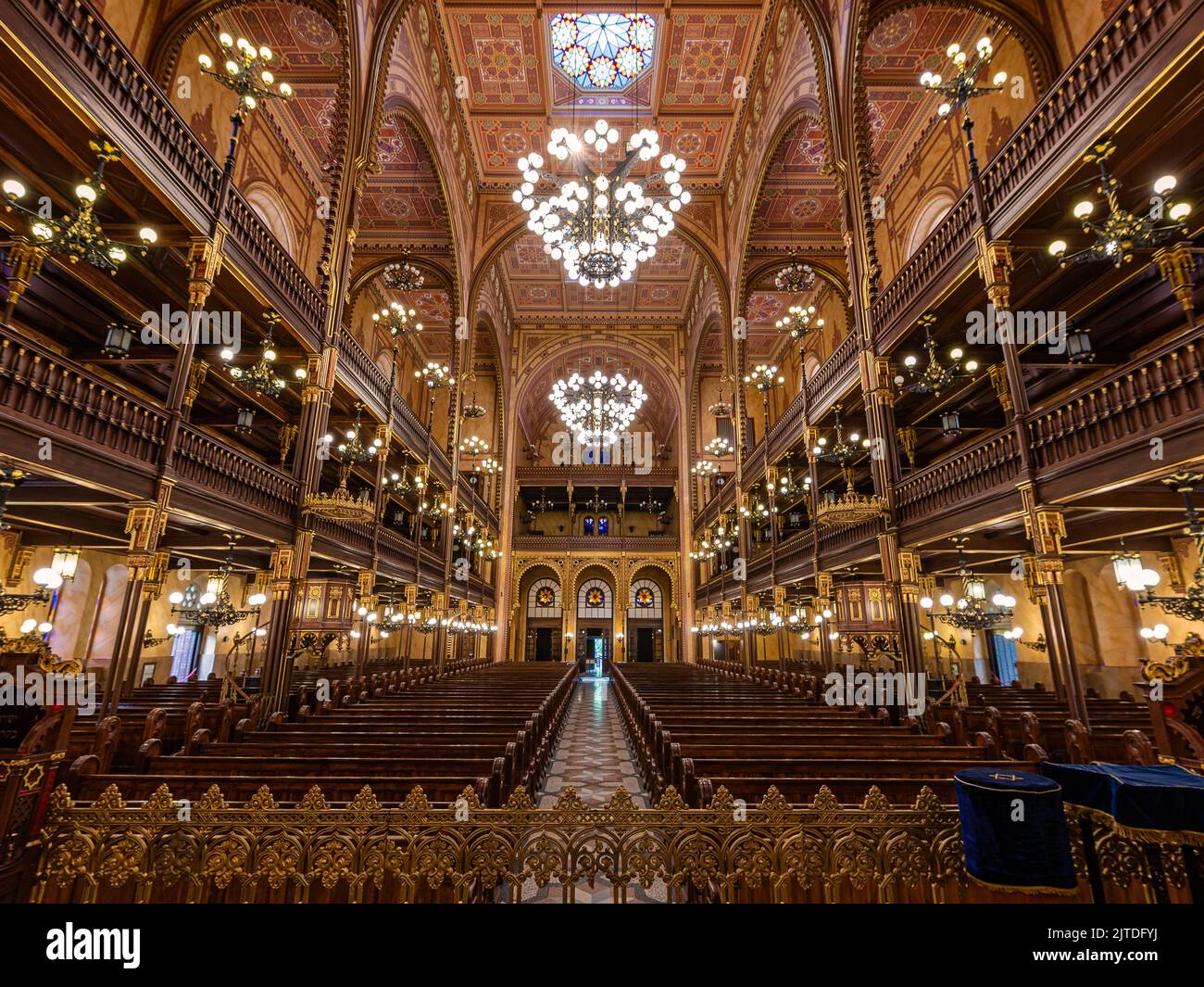 Budapest, Hungary. Inside of the Dohany street Synagogue. This is an ...