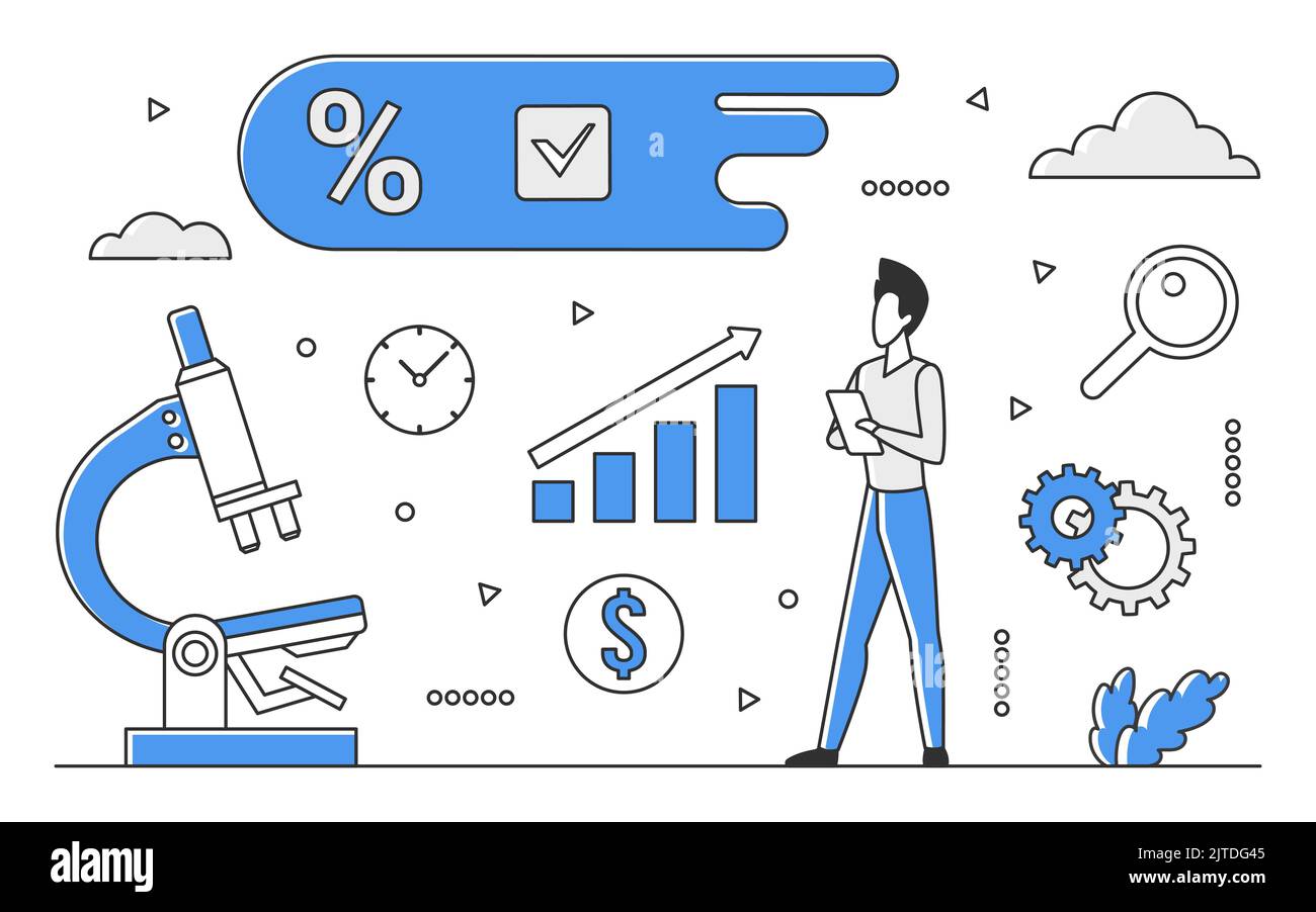 Research statistics investment. Financial growth and development vector ...