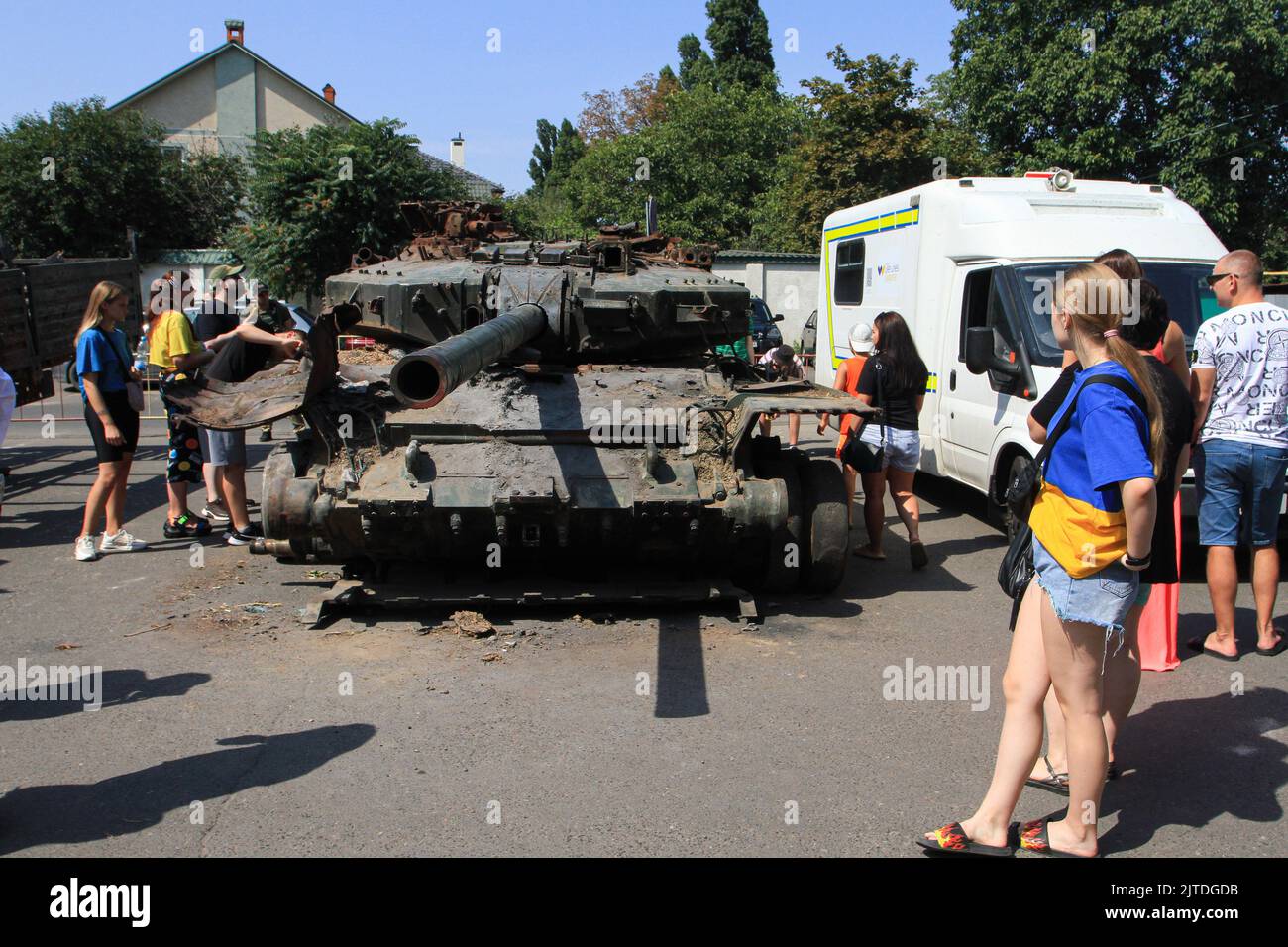 Odessa, Ukraine. 27th Aug, 2022. People are seen walking and taking ...