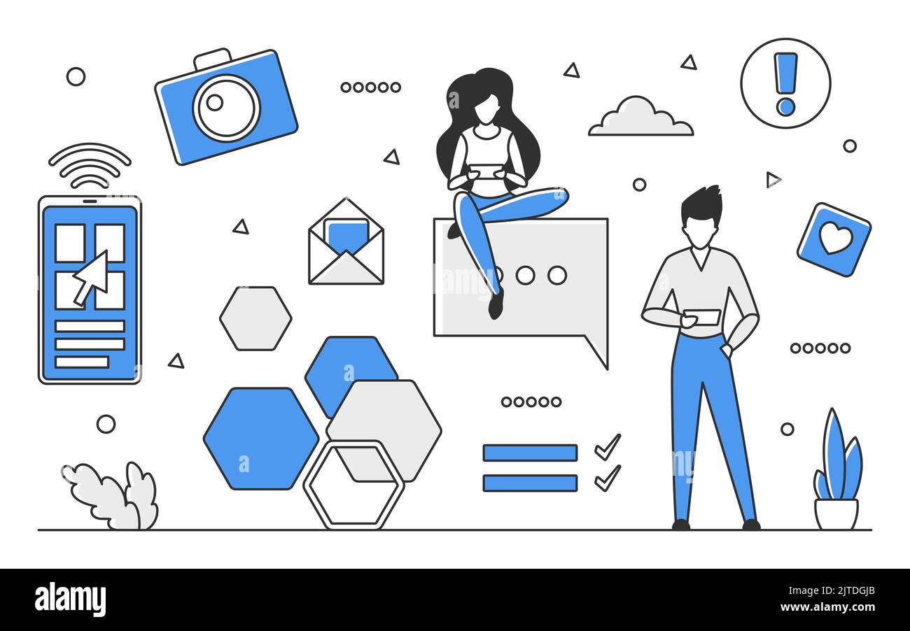 Share information community. Exchange info and people networking vector ...