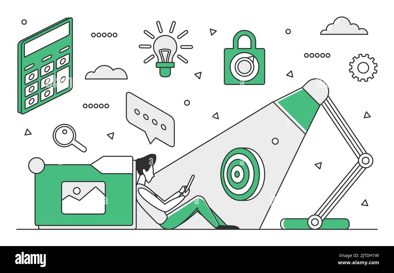 Business target focus. Achieving goals, setting personal aims ...