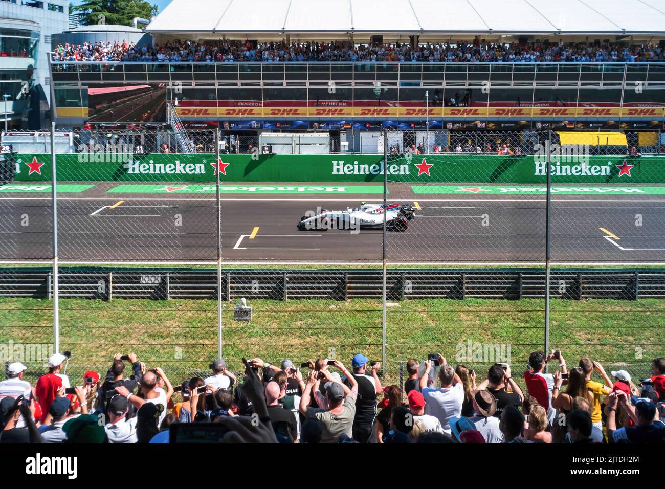 The start line seen from the main grandstand at the 2017 Italian Grand ...