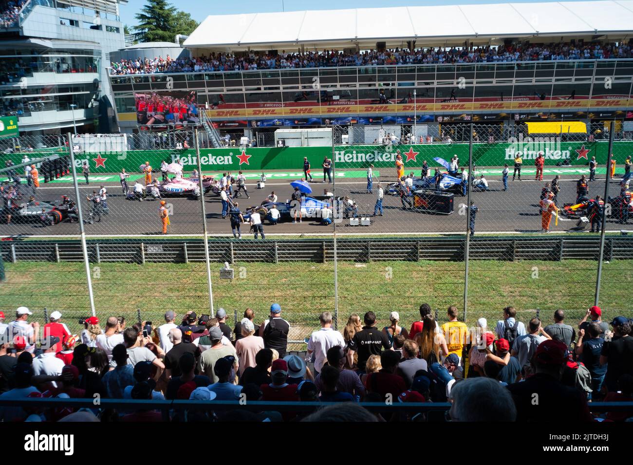 The start line seen from the main grandstand at the 2017 Italian Grand ...