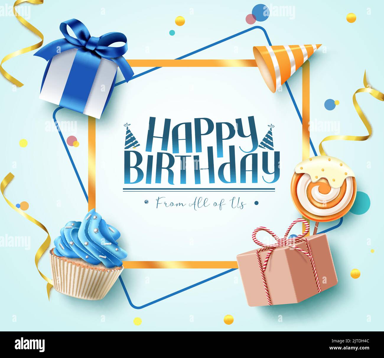 Happy birthday greeting vector background design. Happy birthday text ...