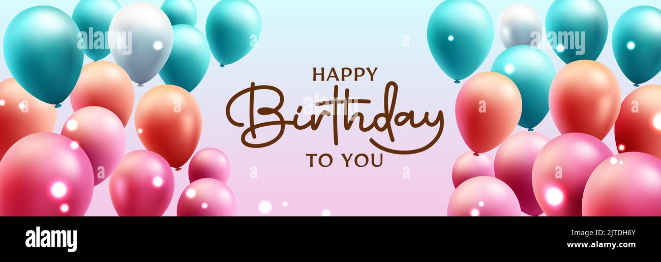 Birthday greeting vector background design. Happy birthday text with ...