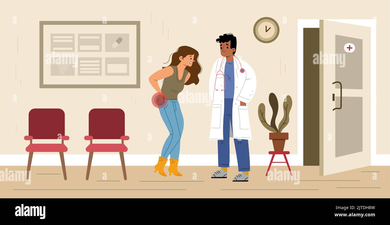 Back pain illustration Stock Vector Images - Alamy