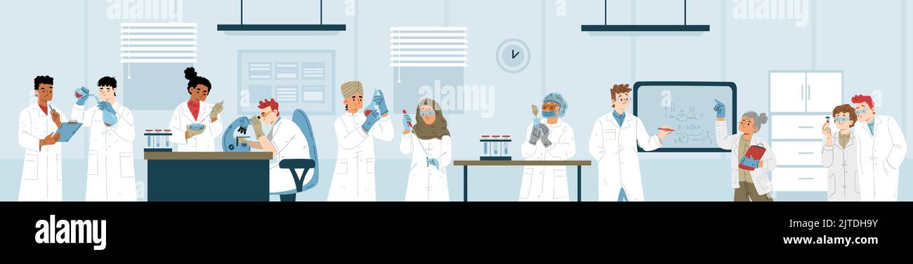 Science laboratory research and development. Medicine, genetics ...