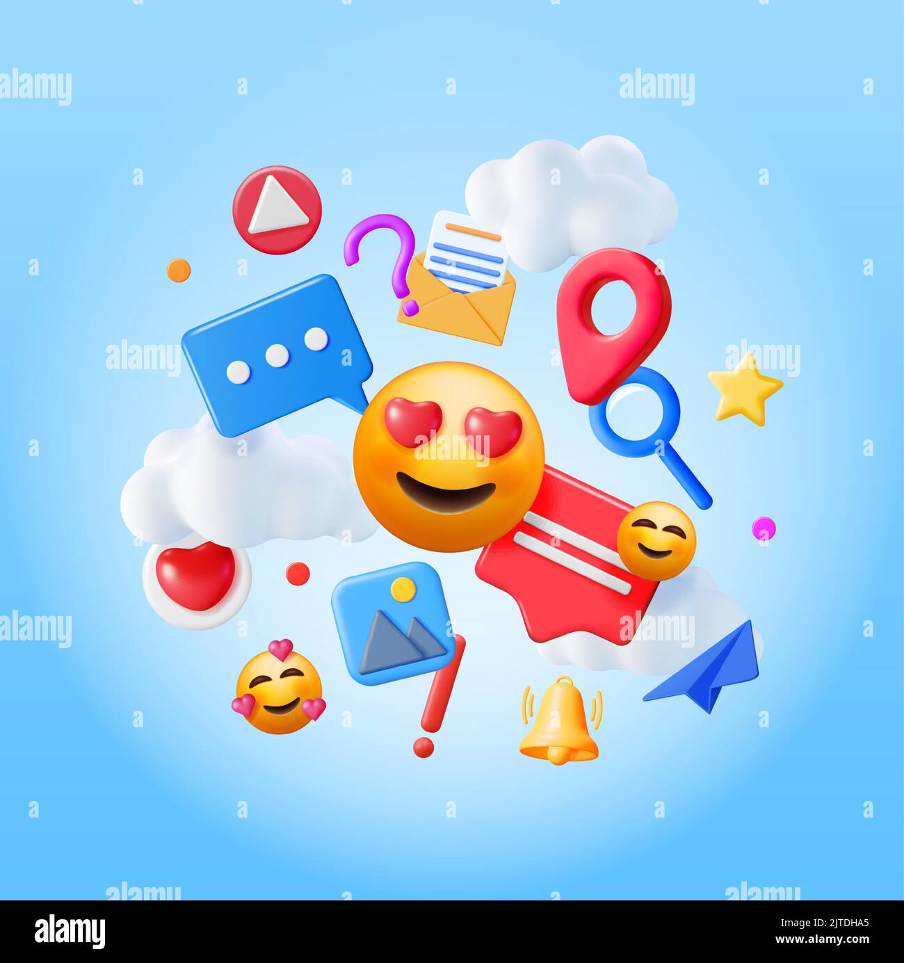 3D Social Media Concept Isolated Stock Vector Image & Art - Alamy