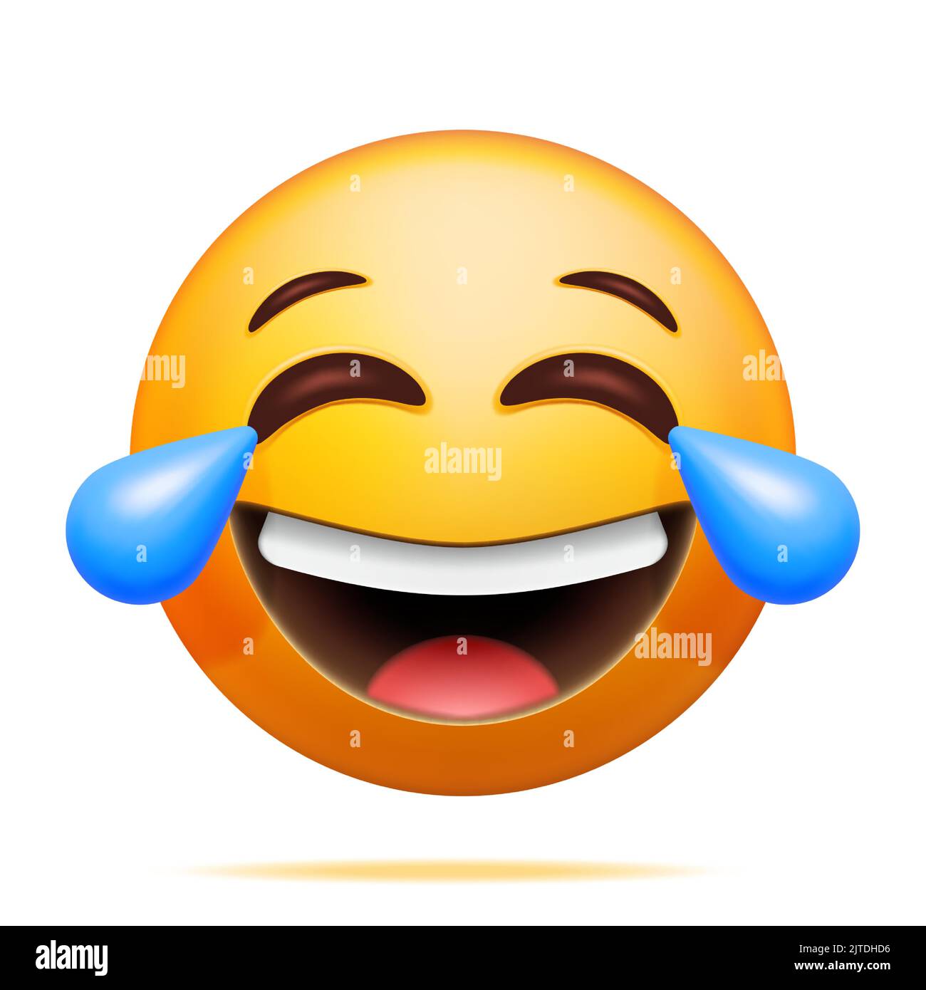 3D Yellow Laugh Emoticon with Tears Stock Vector Image & Art - Alamy