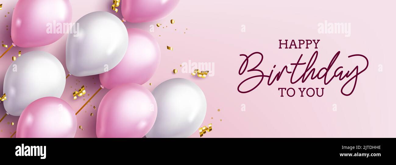Birthday greeting vector background design. Happy birthday to you text ...