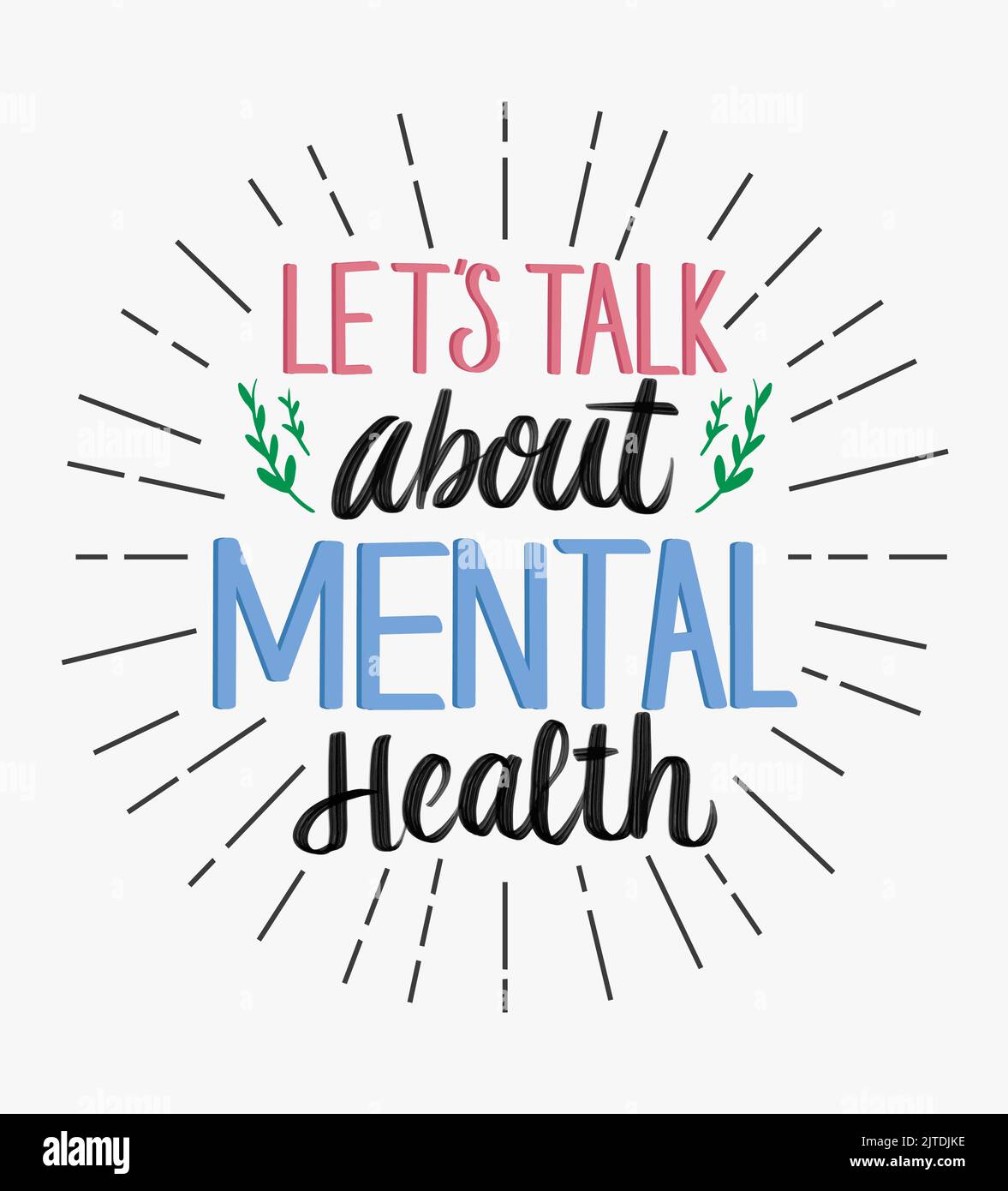 handwriting mental health calligraphy illustration Stock Vector Image ...