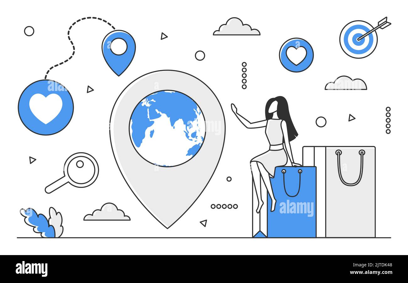 Tourism travel route. World voyage, vacation itinerary, holiday ...