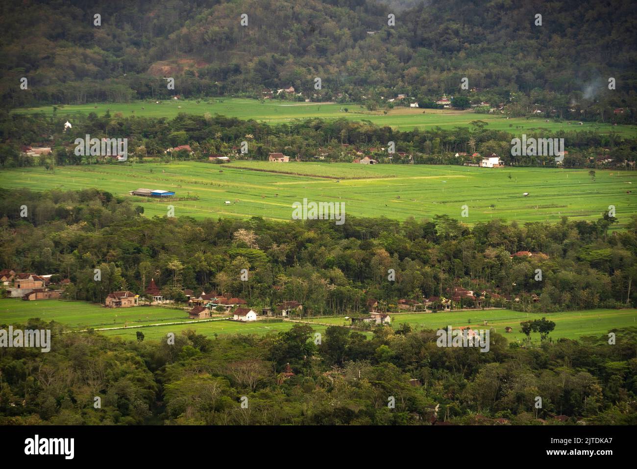 Landscape Arial view of village in Trenggalek, East Java, Indonesia ...