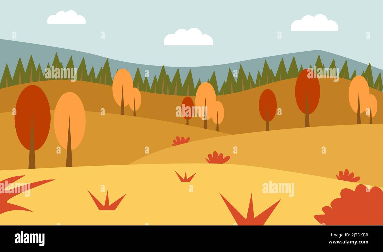 autumn trees vector illustration Stock Vector Image & Art - Alamy