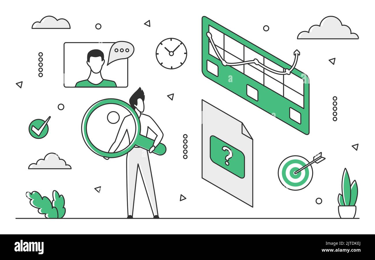 Trend analysis charts. Statistics data, information analytics ...