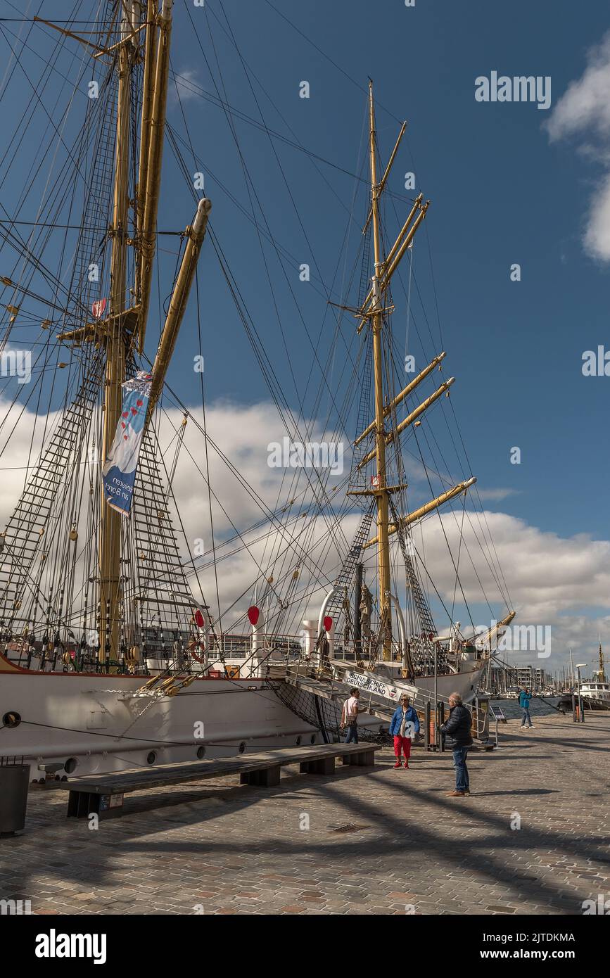 Sail training ship Germany in the new port, Bremerhaven Stock Photo - Alamy