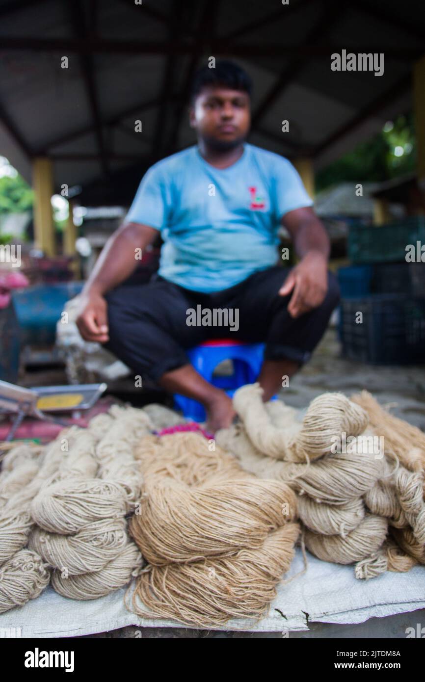 A scenery of a rural vegetable market at Kalatia, near Dhaka. Farmers ...