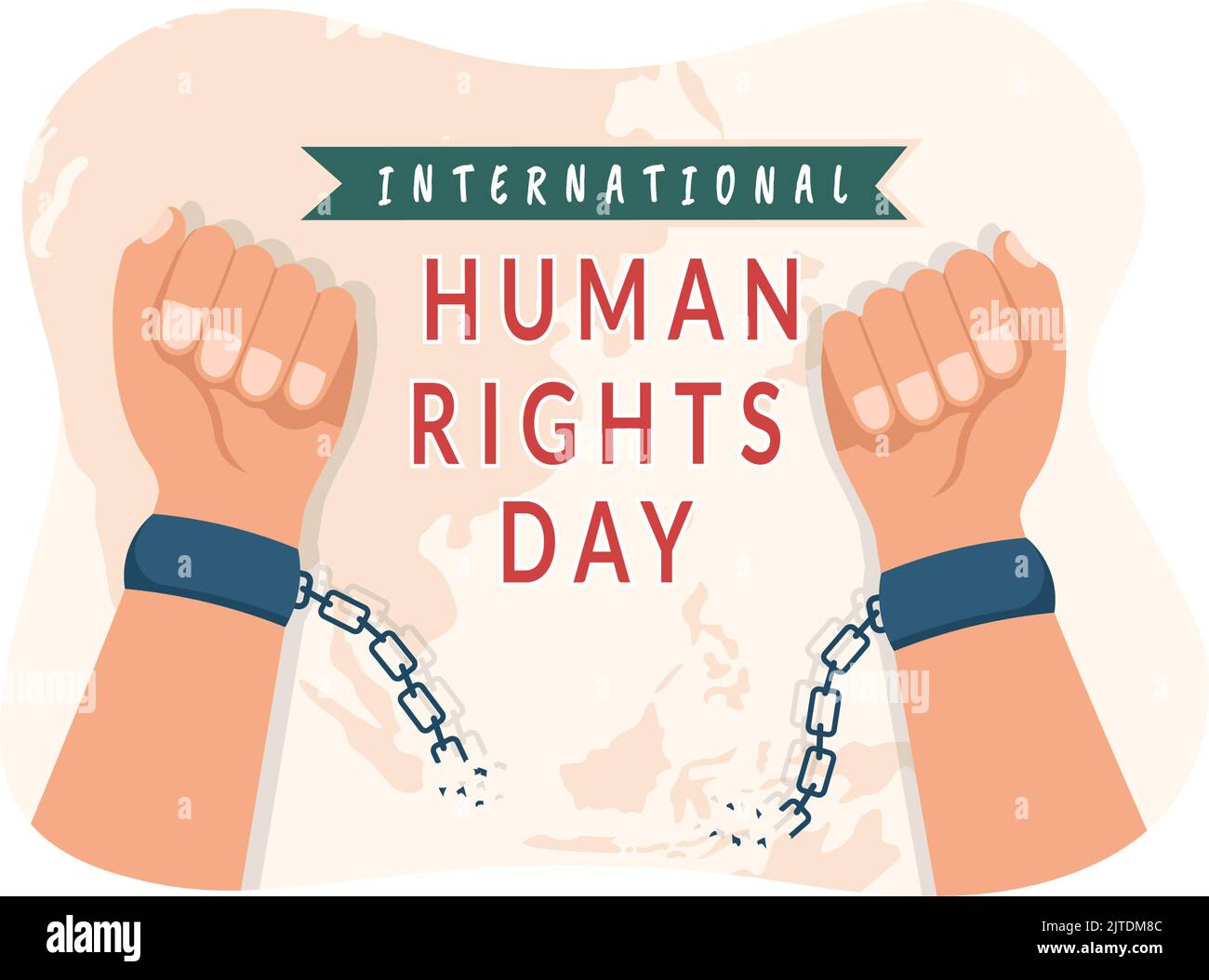 Human Rights Day Template Hand Drawn Flat Cartoon Illustration with ...