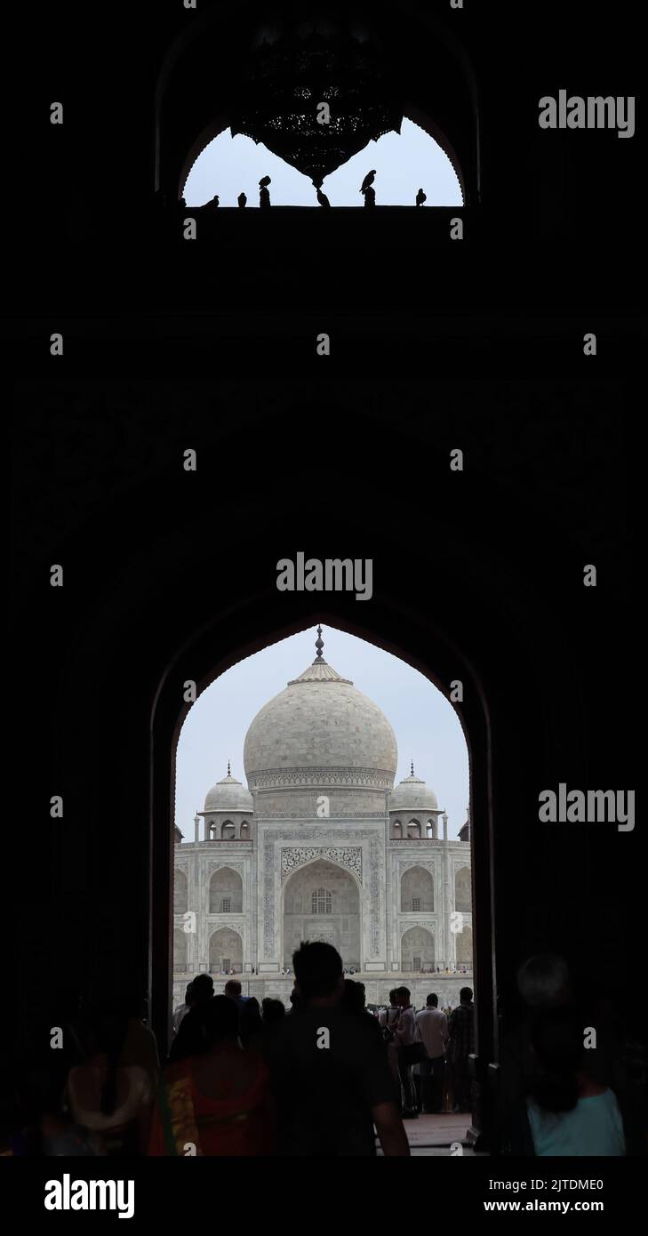 The Rear View of Taj Mahal, Entrance View, Uttara Pradesh, India Stock ...