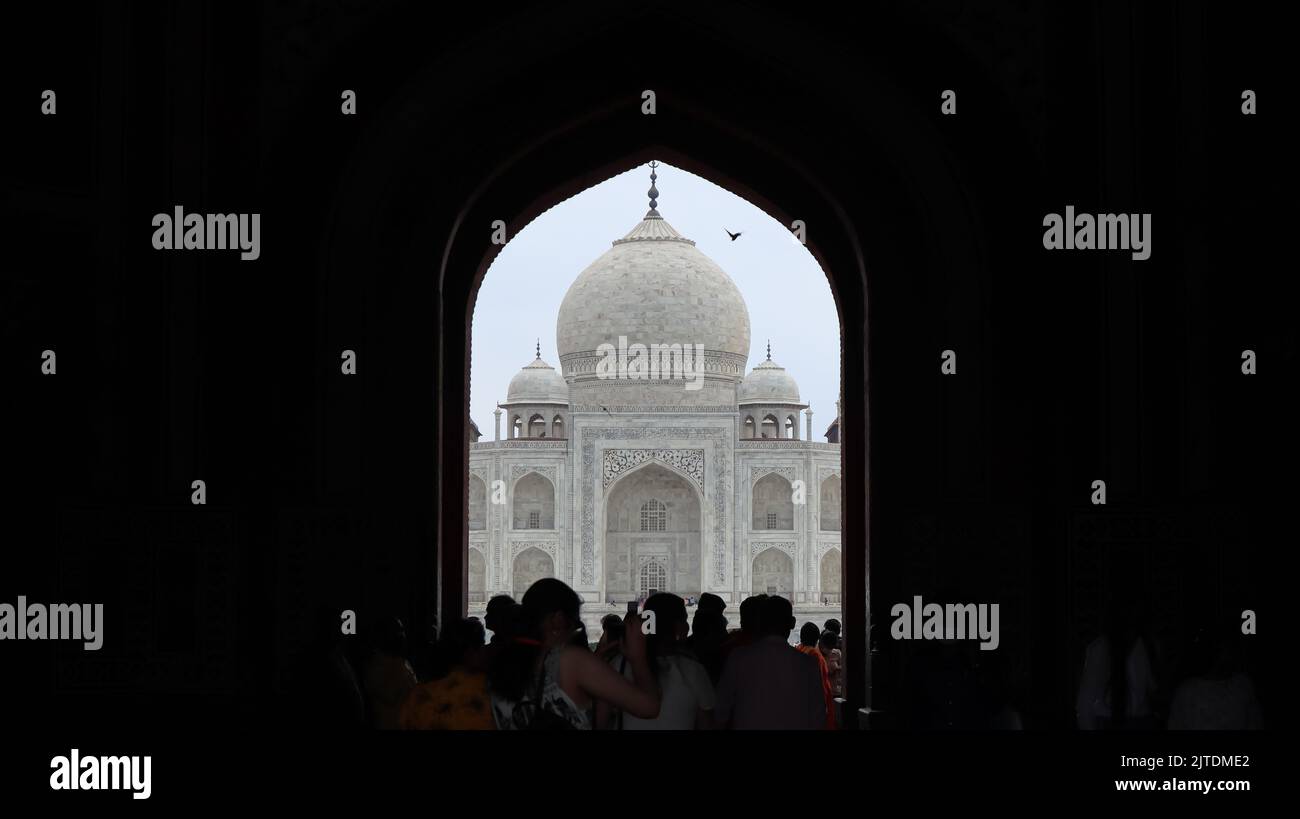 The Rear View of Taj Mahal, Entrance View, Uttara Pradesh, India Stock ...