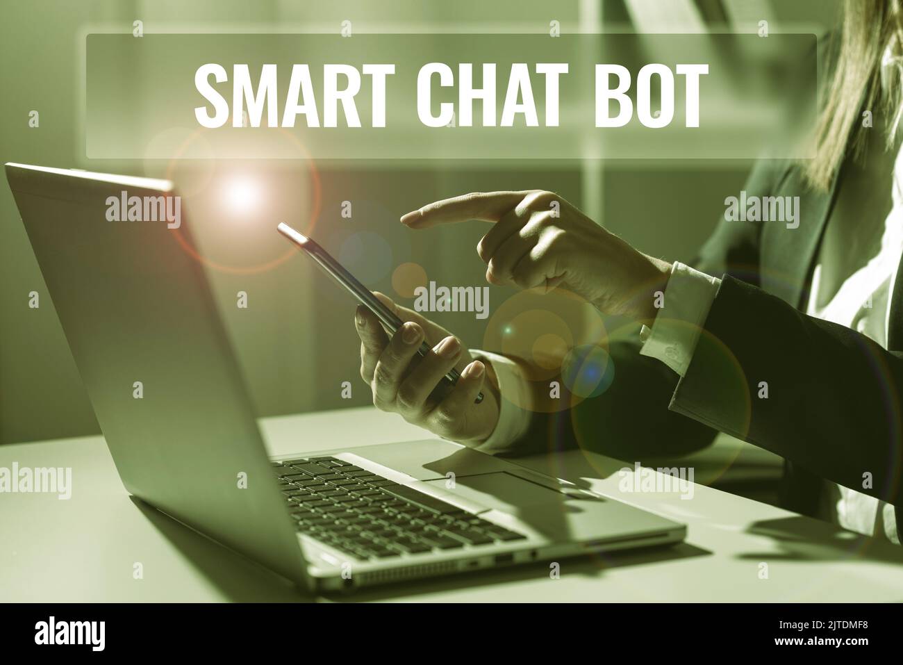 Conceptual caption Smart Chat Bot. Business overview Artificial ...