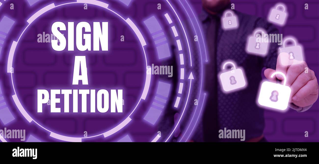 Conceptual caption Sign A Petition. Business idea Support a cause by ...