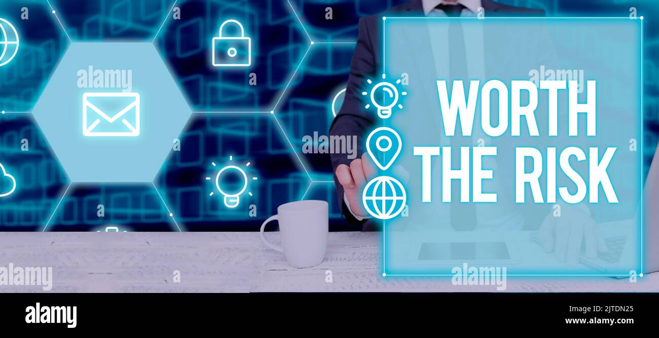 Text caption presenting Worth The Risk. Business overview Something may ...