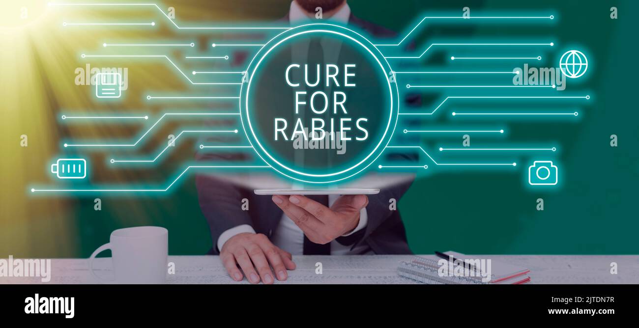 Conceptual caption Cure For Rabies. Concept meaning Vaccination ...