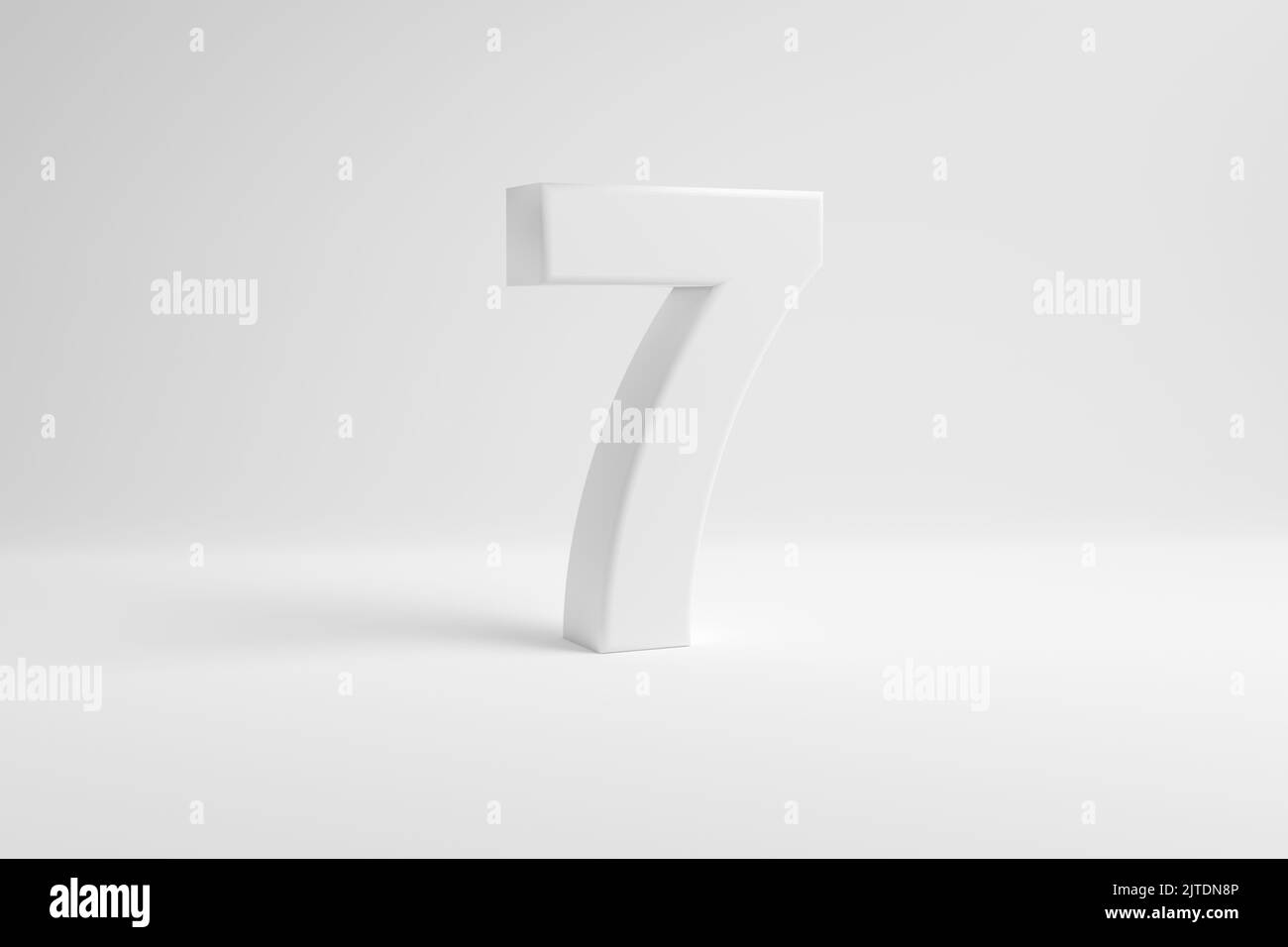 Number seven on white background. 3D rendering Stock Photo - Alamy