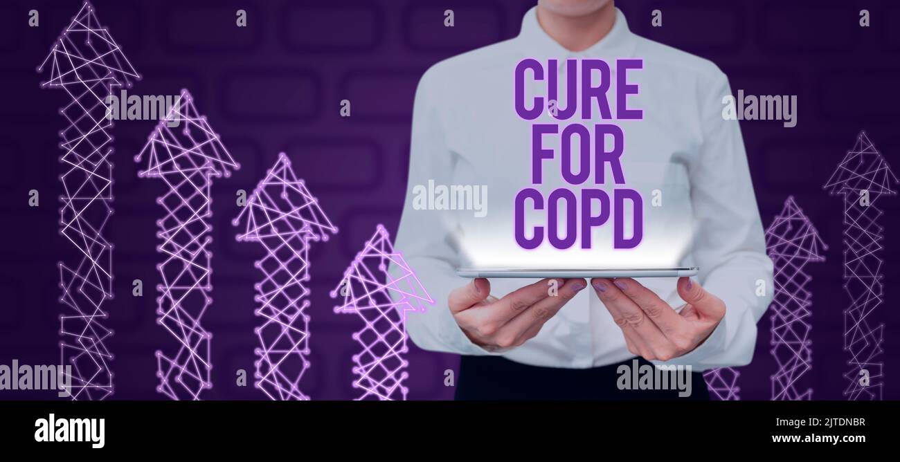 Sign displaying Cure For Copd. Word for Medical treatment over Chronic ...