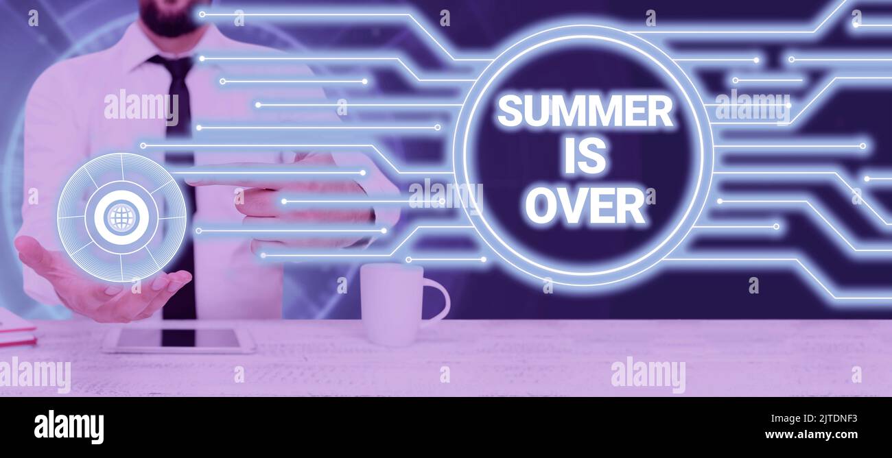 Inspiration showing sign Summer Is Over. Business concept End of break ...