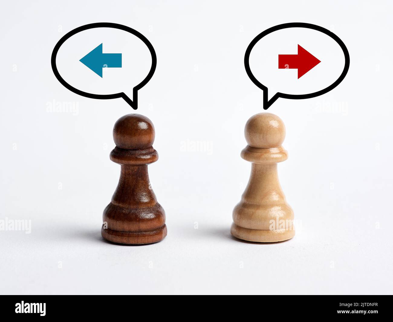 Dispute or discussion between two people about different ways. Family ...