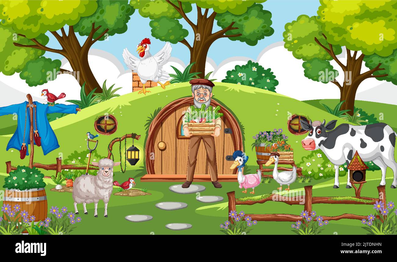 Hobbit house drawing Stock Vector Images - Alamy