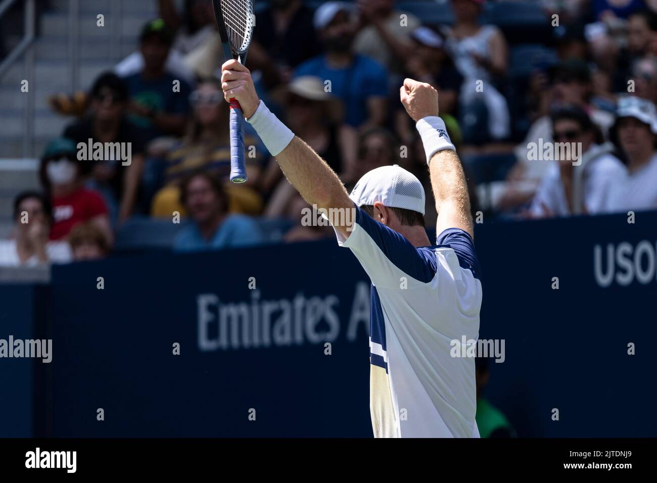 New York, NY - August 29, 2022: Andy Murray of Great Britain reacts ...