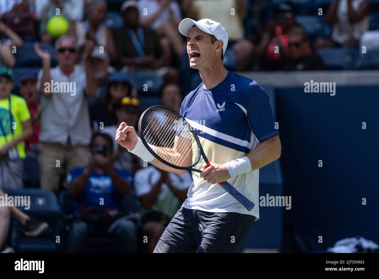New York, NY - August 29, 2022: Andy Murray of Great Britain reacts ...