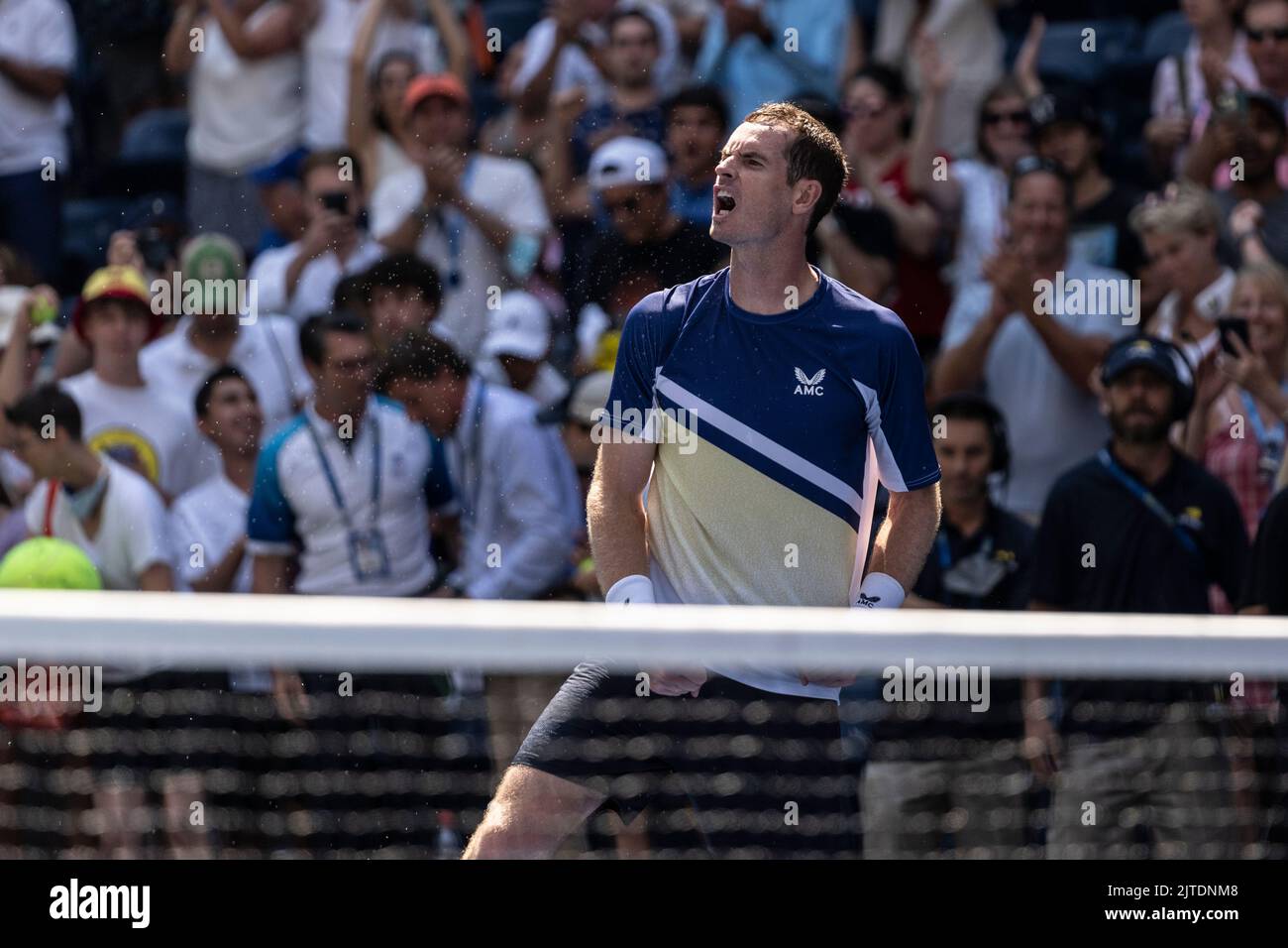 New York, NY - August 29, 2022: Andy Murray of Great Britain reacts ...