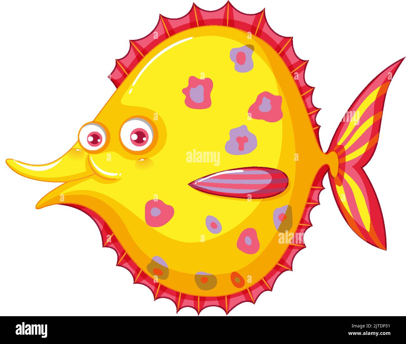 A cute halibut fish on white background illustration Stock Vector Image ...