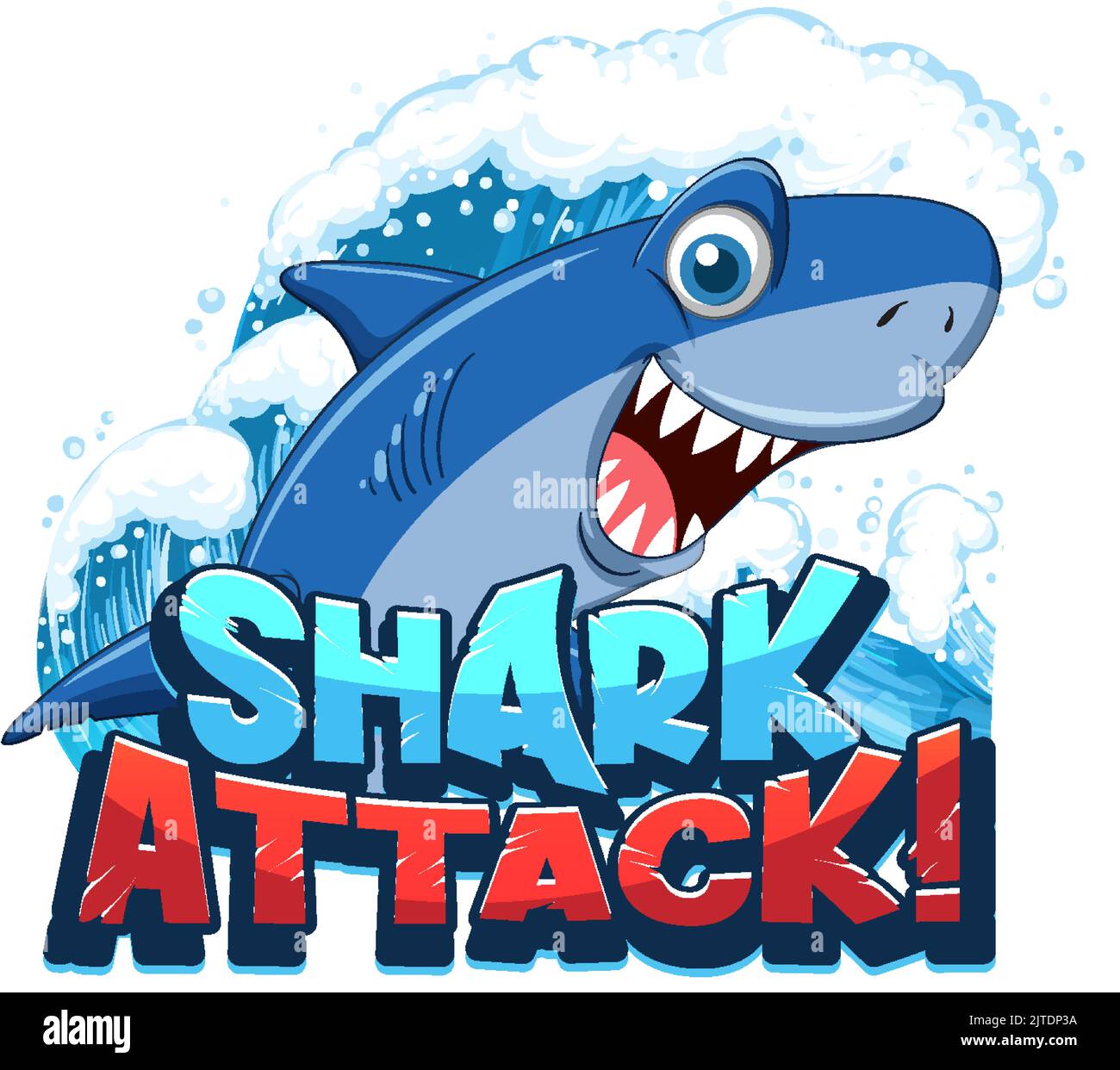 Font design for words shark attack illustration Stock Vector Image ...