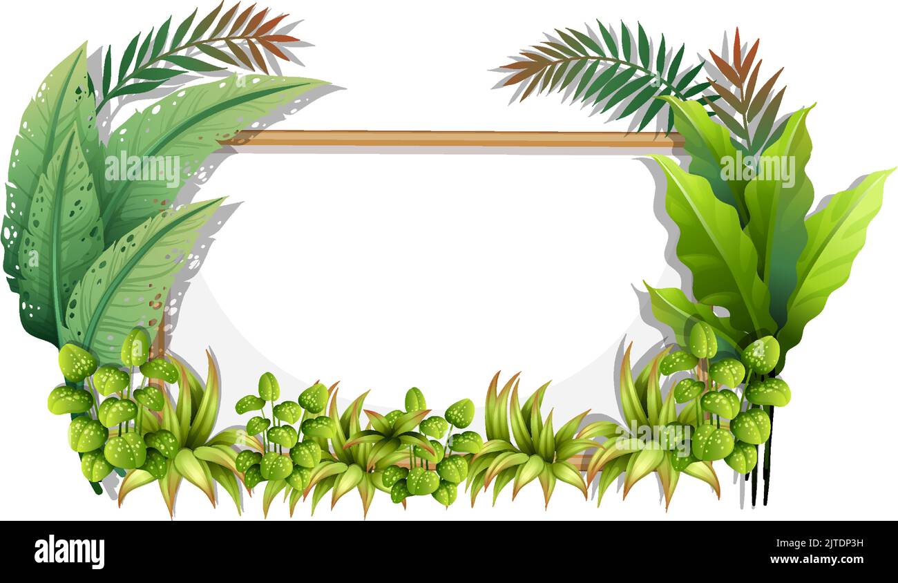 Frame template with tropical leaves illustration Stock Vector Image ...