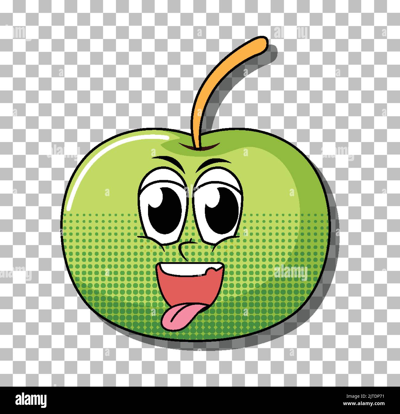 Green apple with facial expression illustration Stock Vector Image ...