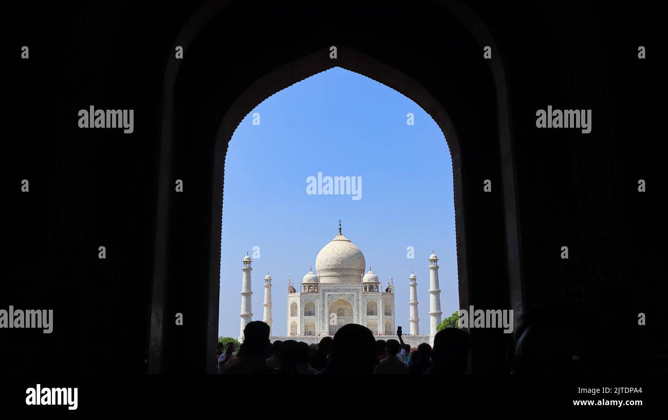 The Rear View of Taj Mahal, Entrance View, Uttara Pradesh, India Stock ...