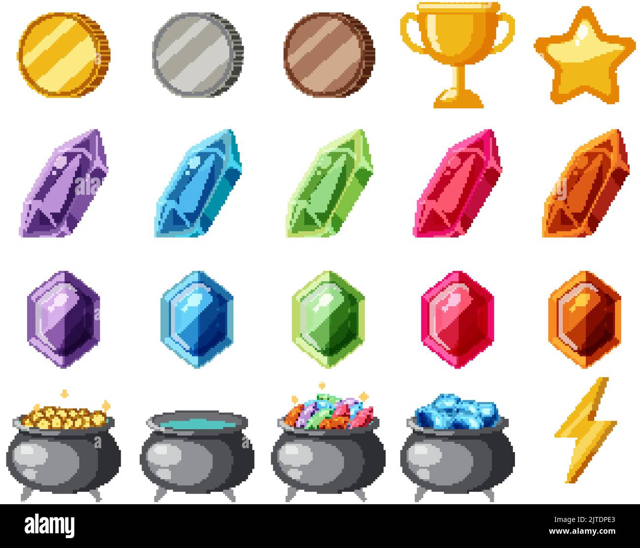 Game element template design set illustration Stock Vector Image & Art ...