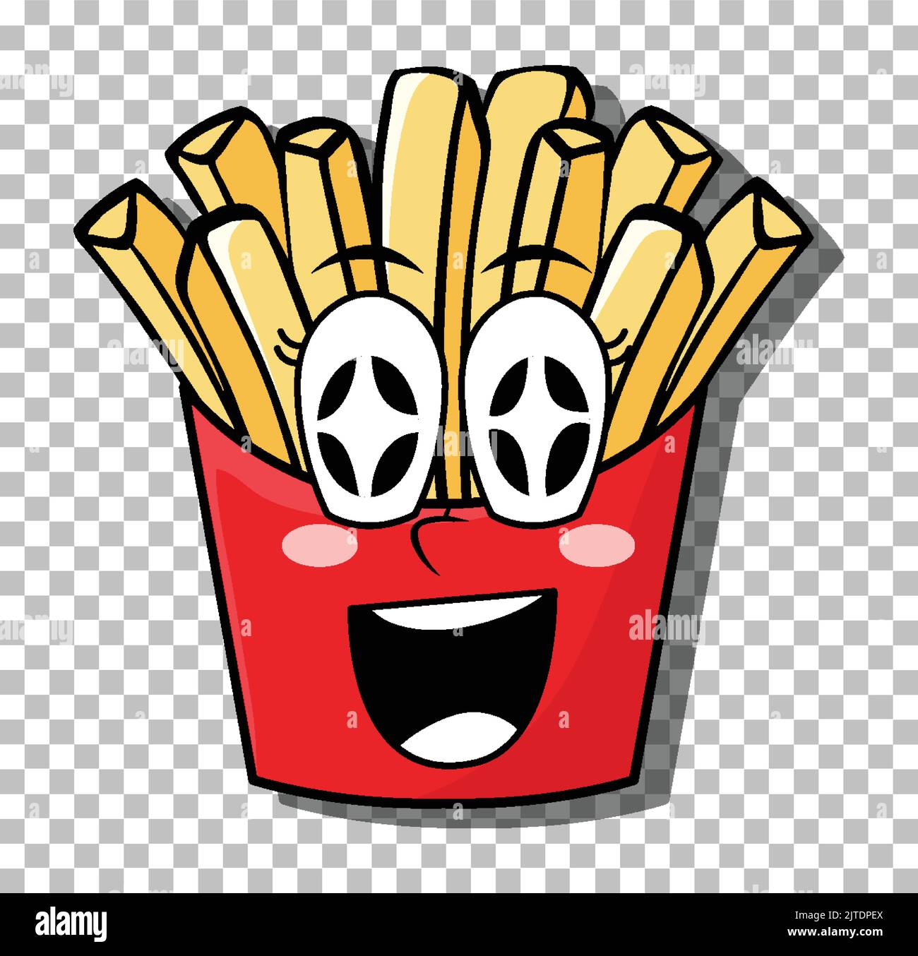 French fried cartoon character isolated illustration Stock Vector Image ...